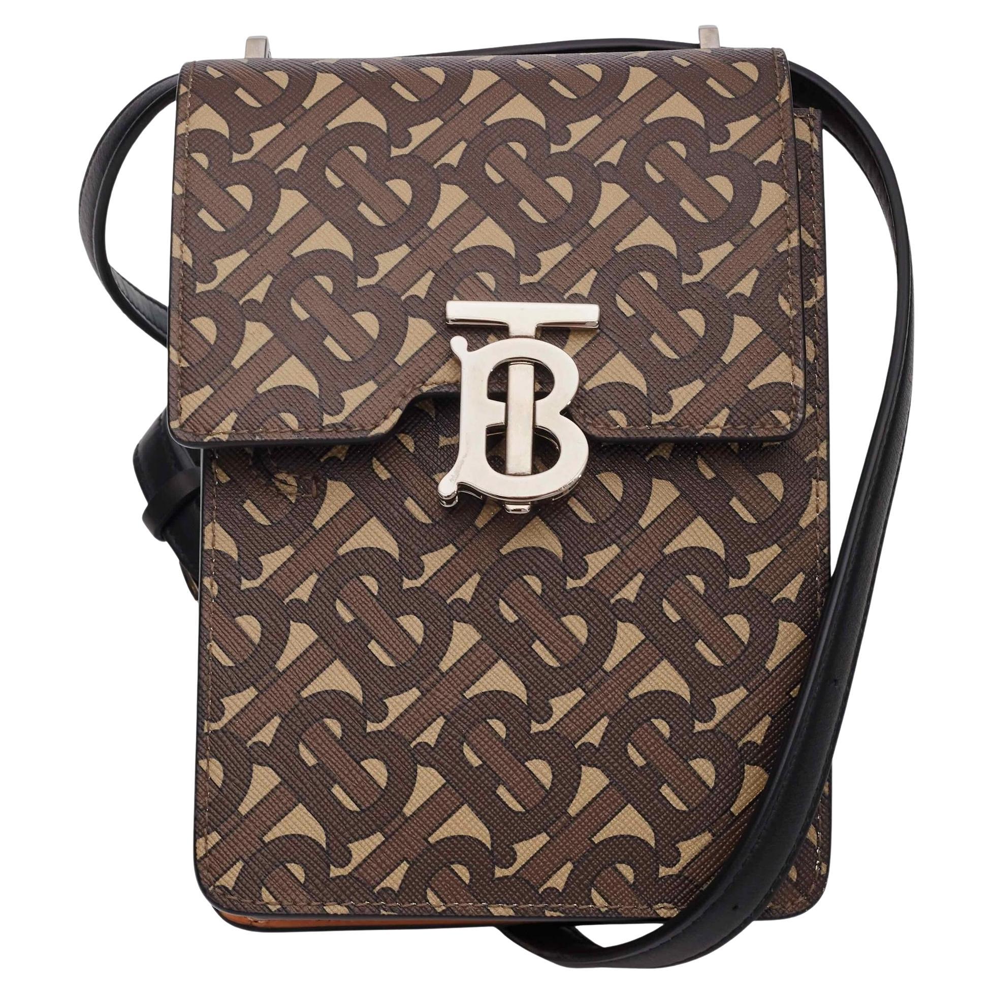 Burberry Monogram Print E-canvas Robin Messenger Bag For Sale at 1stDibs
