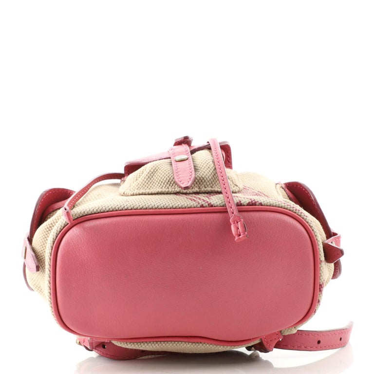 Burberry Multi Pocket Backpack Leather with Printed Canvas Small For ...