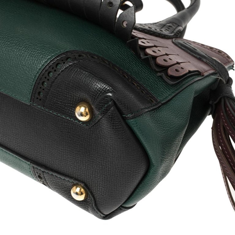 Burberry Multicolor Brogue Leather Banner Fringe Tote at 1stDibs