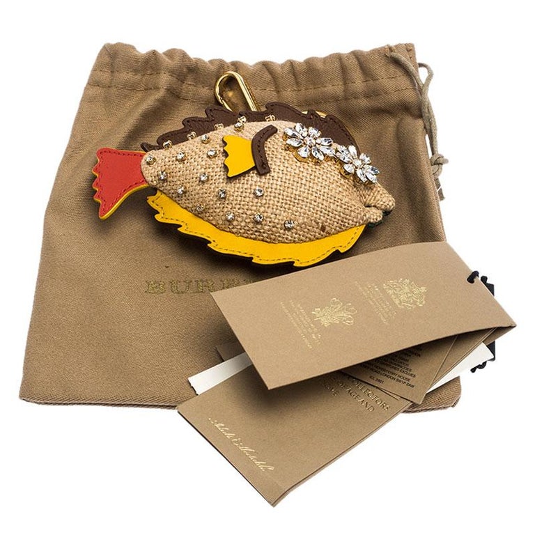Burberry Multicolor Jute and Leather The Sole Fish Charm at 1stDibs