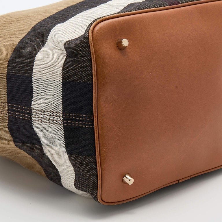 Burberry Multicolor Mega Check Canvas and Leather Medium Ashby Hobo For ...