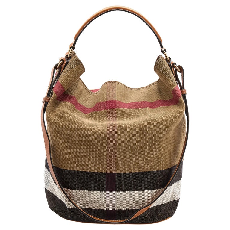 Burberry Multicolor Mega Check Canvas and Leather Medium Ashby Hobo For ...