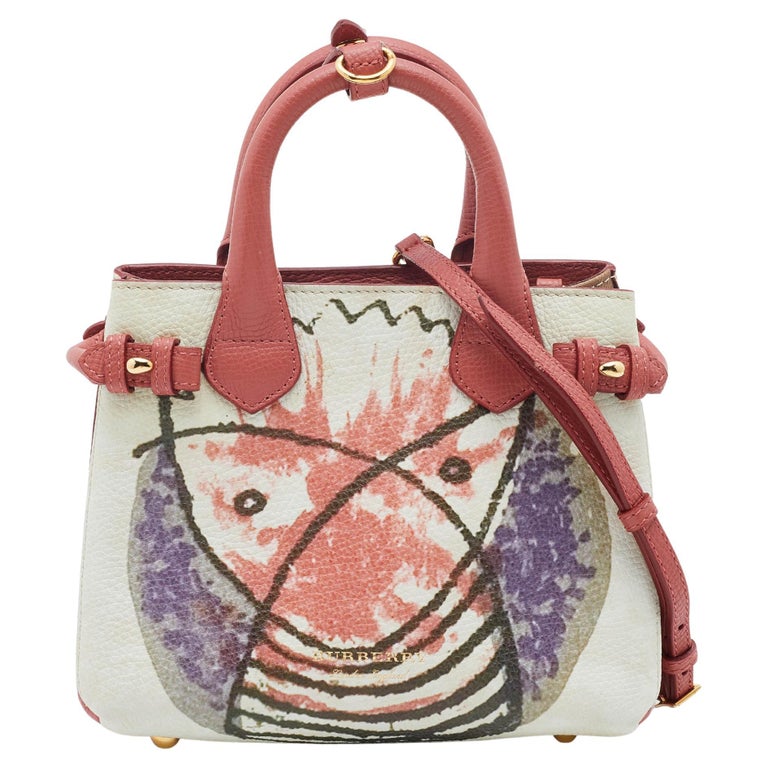Burberry Multicolor Printed Leather Banner Tote For Sale at 1stDibs