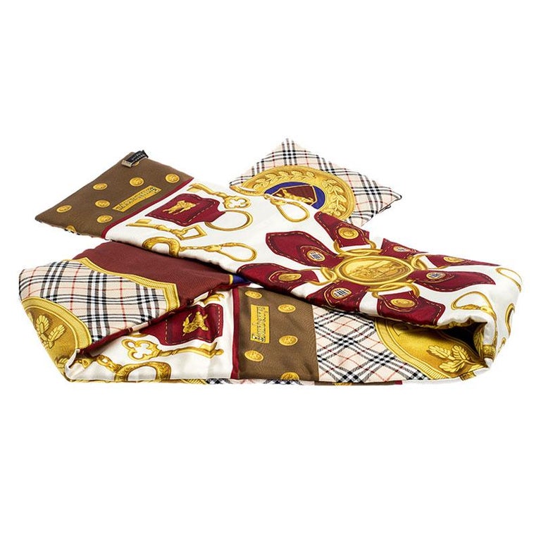 Burberry Multicolor Printed Silk Puffer Scarf at 1stDibs