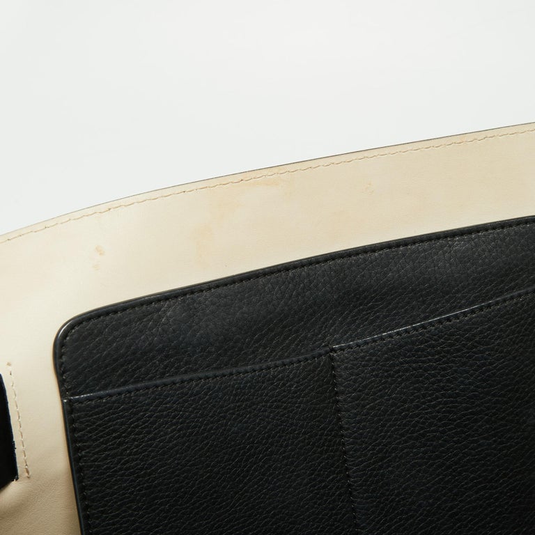 Burberry Navy Blue/Gold Leather Equestrian Knight Belt Tote For Sale at ...