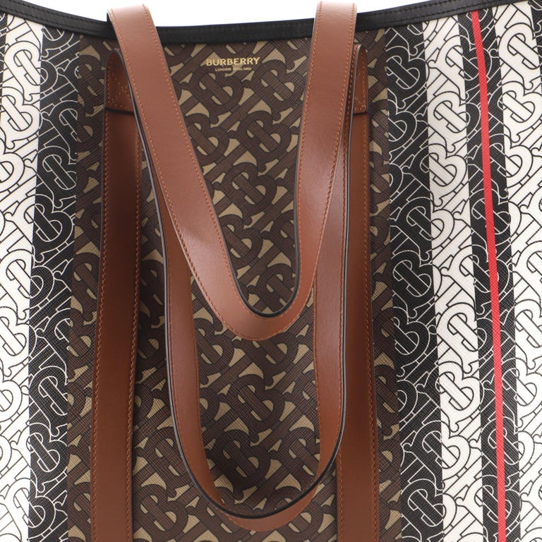 Burberry Open Tote Monogram E-Canvas Large For Sale at 1stDibs
