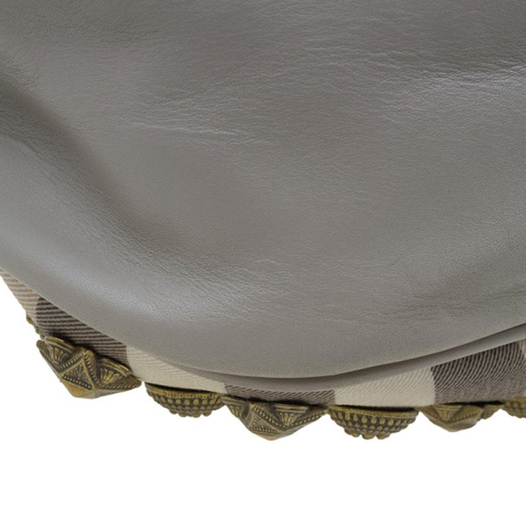 Burberry Pastel Nova Check Warrior Studded Hobo For Sale at 1stDibs