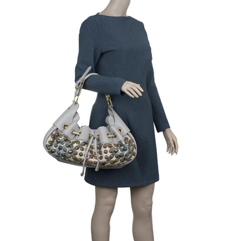 Burberry Pastel Nova Check Warrior Studded Hobo For Sale at 1stDibs