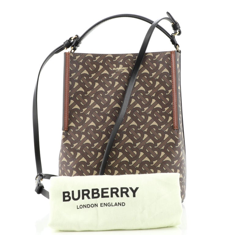 Burberry Peggy Bucket Bag Monogram E-Canvas Small For Sale at 1stDibs