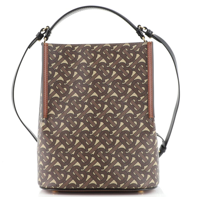 Burberry Peggy Bucket Bag Monogram E-Canvas Small For Sale at 1stDibs