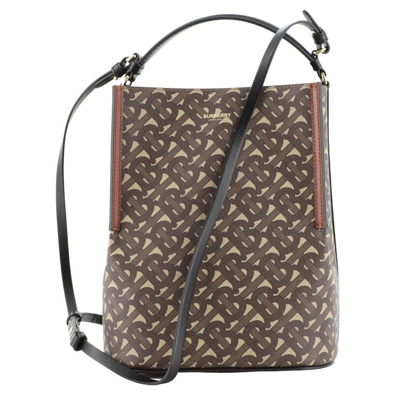 Burberry Peggy Bucket Bag Monogram E-Canvas Small For Sale at 1stDibs