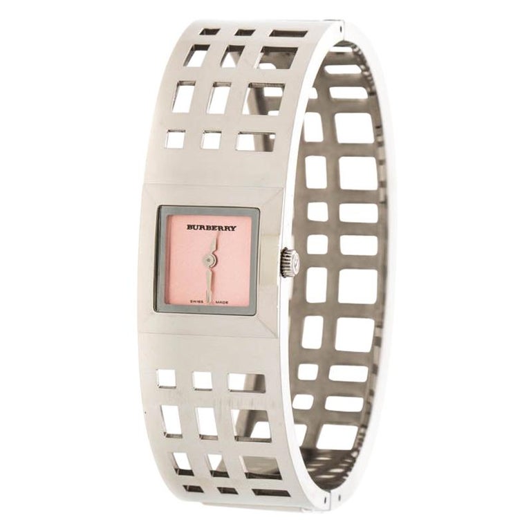 Burberry Pink Stainless Steel BU4703 Women's Wristwatch 19 mm For Sale ...