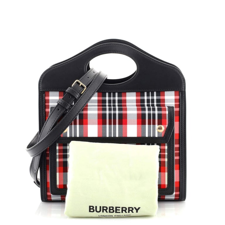 Burberry Pocket Bag Woven Leather Mini For Sale at 1stDibs