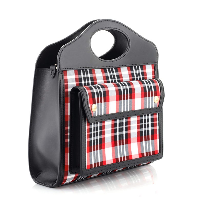 Burberry Pocket Bag Woven Leather Mini For Sale at 1stDibs