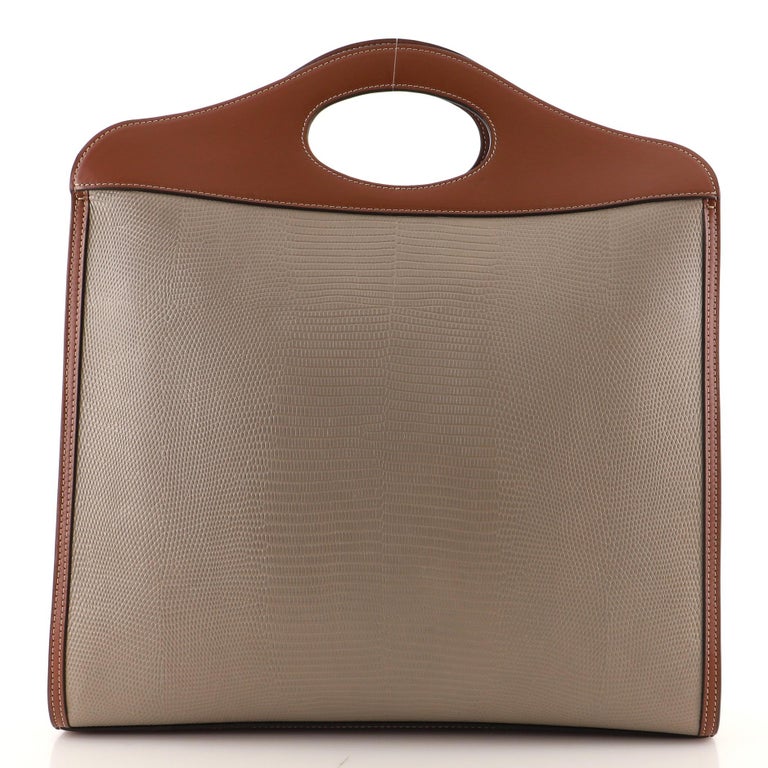 Burberry Pocket Tote Lizard Embossed Leather Medium For Sale at 1stDibs