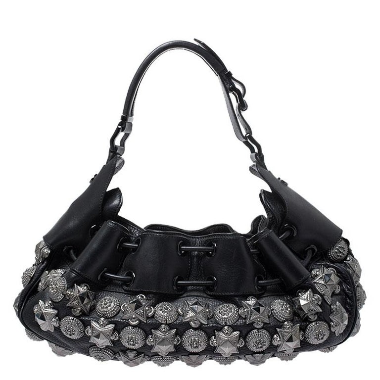 Burberry Prorsum Black Leather Studded Mason Warrior Hobo at 1stDibs ...