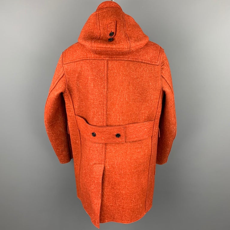 BURBERRY PRORSUM F/W 2011 Size 40 Orange Heather Wool Toggle Closure ...