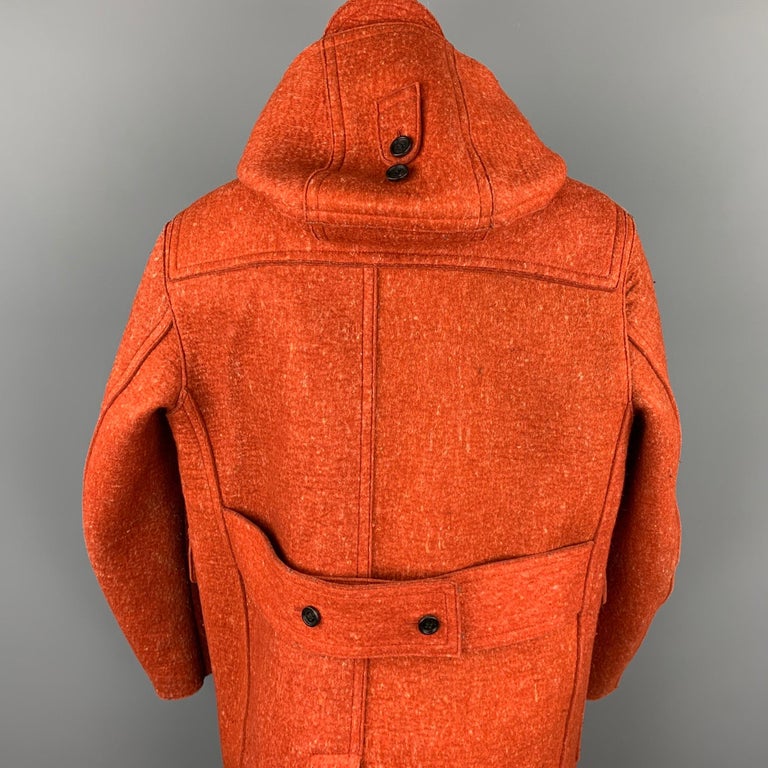 BURBERRY PRORSUM F/W 2011 Size 40 Orange Heather Wool Toggle Closure ...