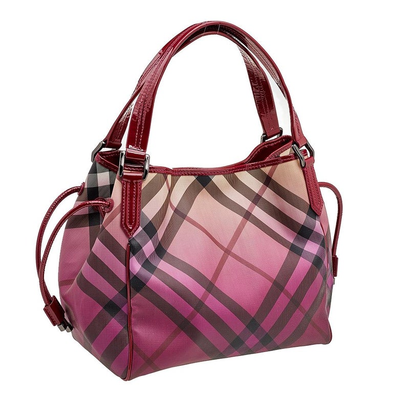 Burberry Raspberry Gradient Supernova Check Canvas And Leather Bilmore ...