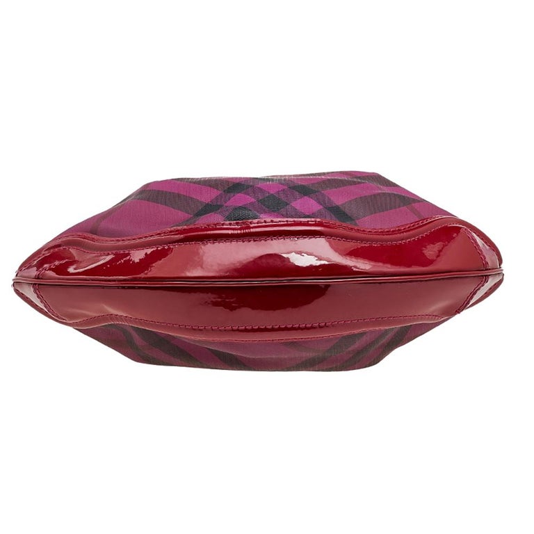 Burberry Raspberry Gradient Supernova Check Canvas And Patent Leather ...