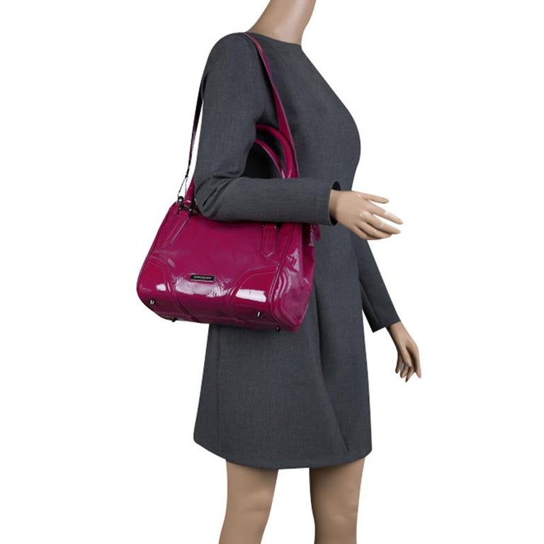 Burberry Raspberry Sorbet Patent Leather Top Handle Bag at 1stDibs