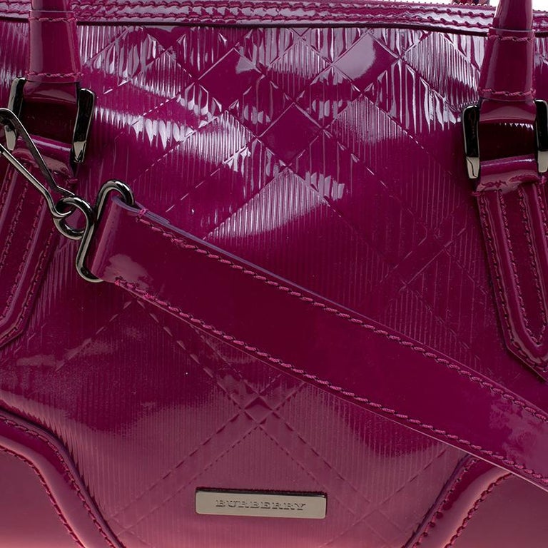 Burberry Raspberry Sorbet Patent Leather Top Handle Bag at 1stDibs