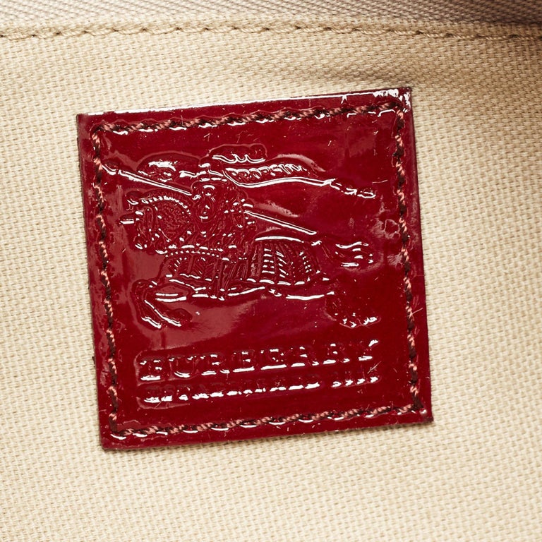 Burberry Red/Beige House Check Heart PVC and Patent Leather Brooklyn ...