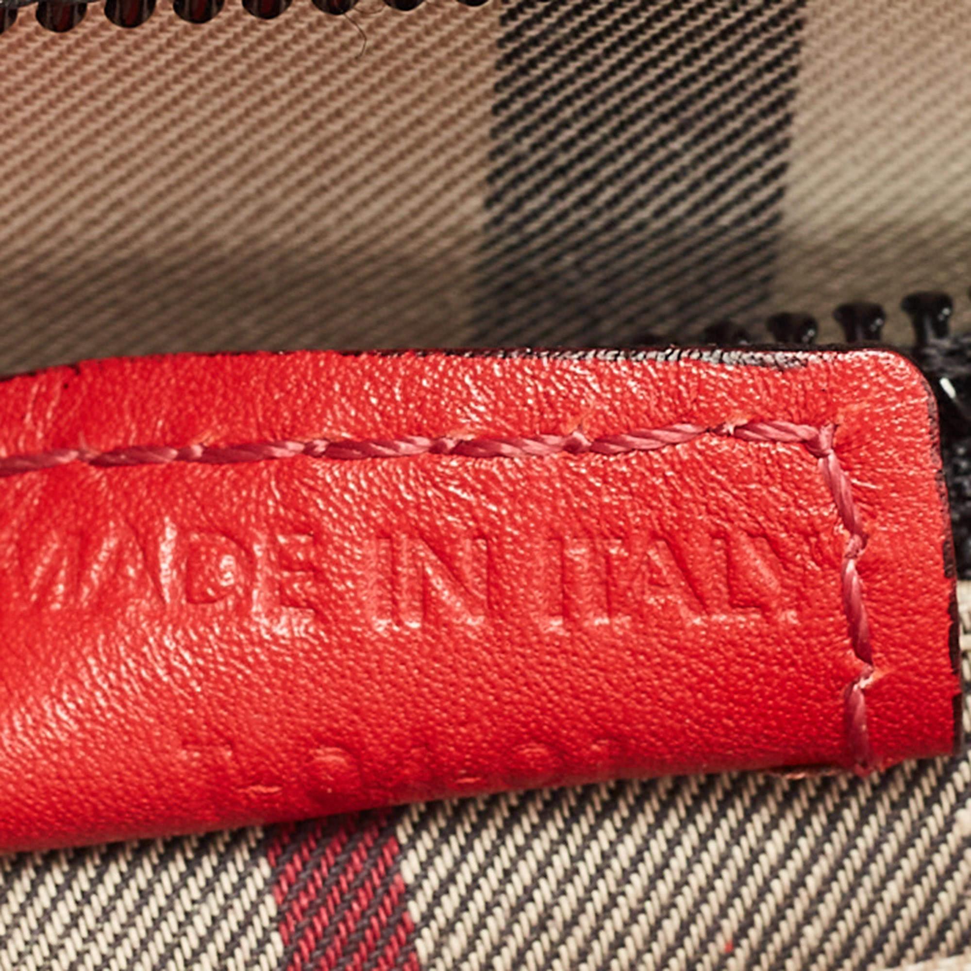 Burberry Red Croc Embossed Leather Frame Satchel For Sale at 1stDibs