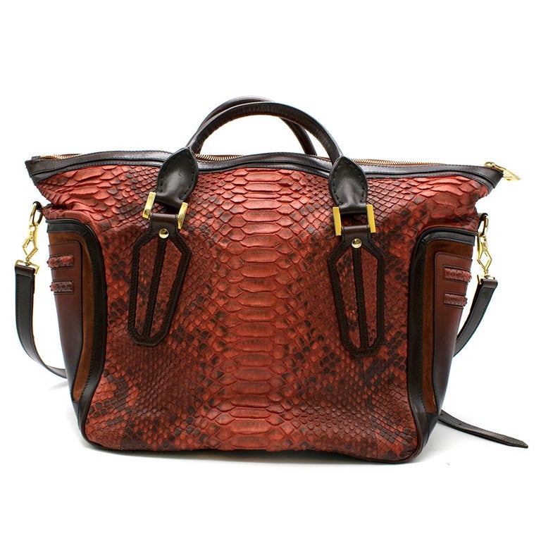 Burberry Red Large Python Travel Bag For Sale at 1stDibs | red burberry ...