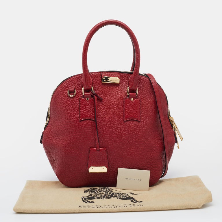 Burberry Red Leather Orchard Bowler Bag For Sale at 1stDibs