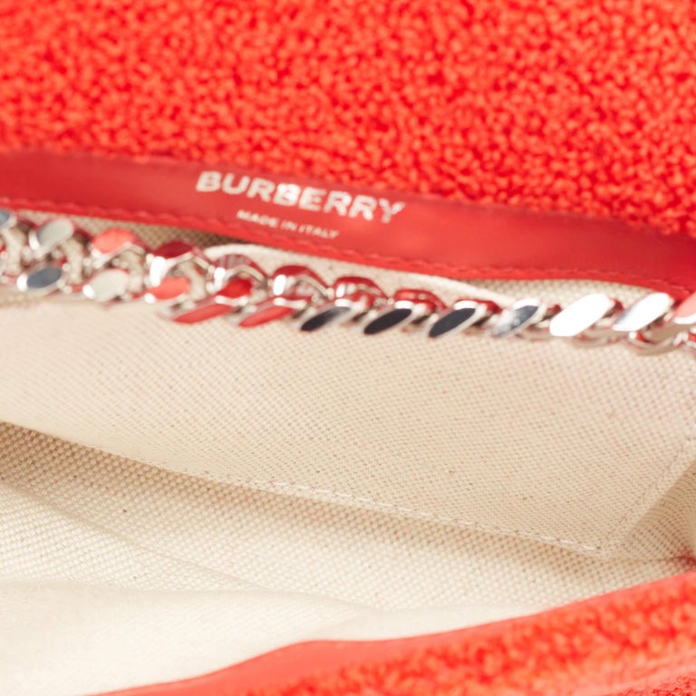 Burberry Red Terry Fabric Mini Lola Love Chain Crossbody Bag For Sale ...