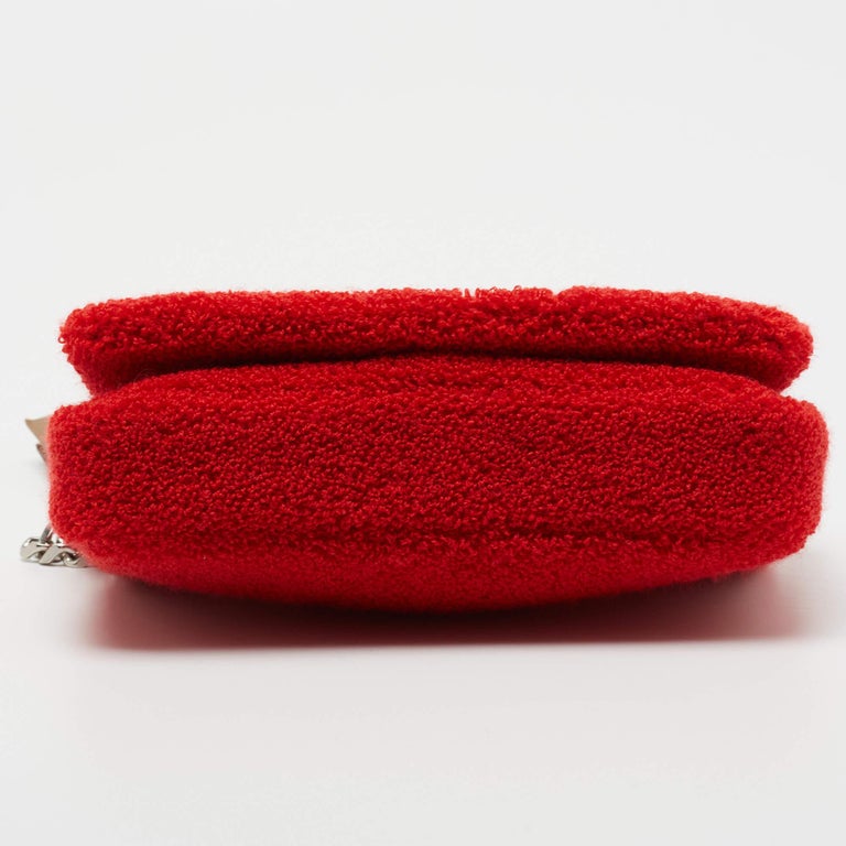 Burberry Red Terry Fabric Mini Lola Love Chain Crossbody Bag For Sale ...