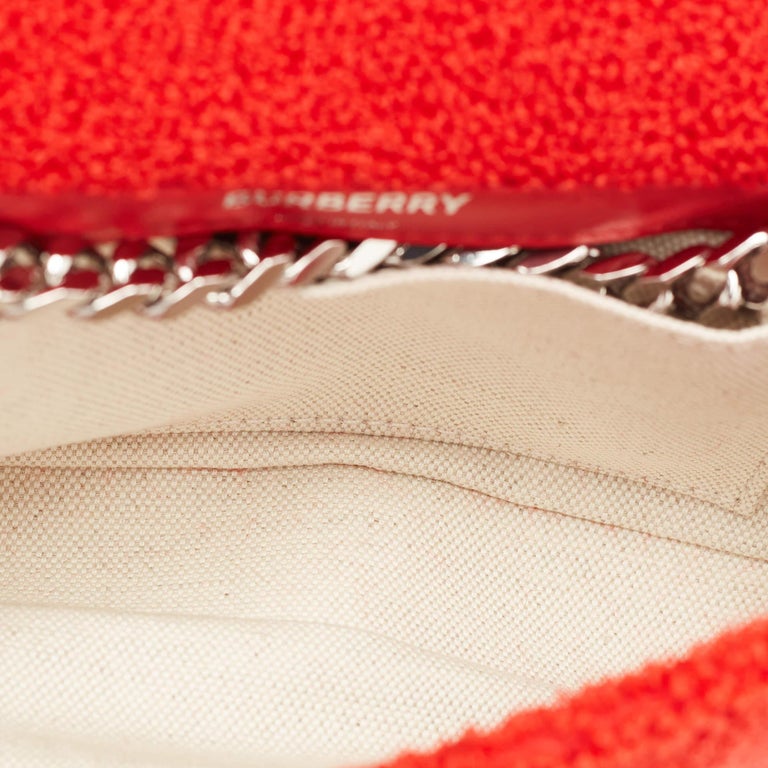 Burberry Red Terry Fabric Mini Lola Love Chain Crossbody Bag For Sale ...