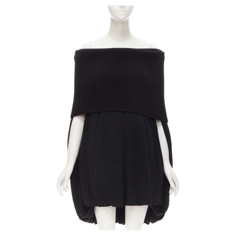 BURBERRY Riccardo Tisci Runway ribbed knit foldover cocoon bubble dress ...