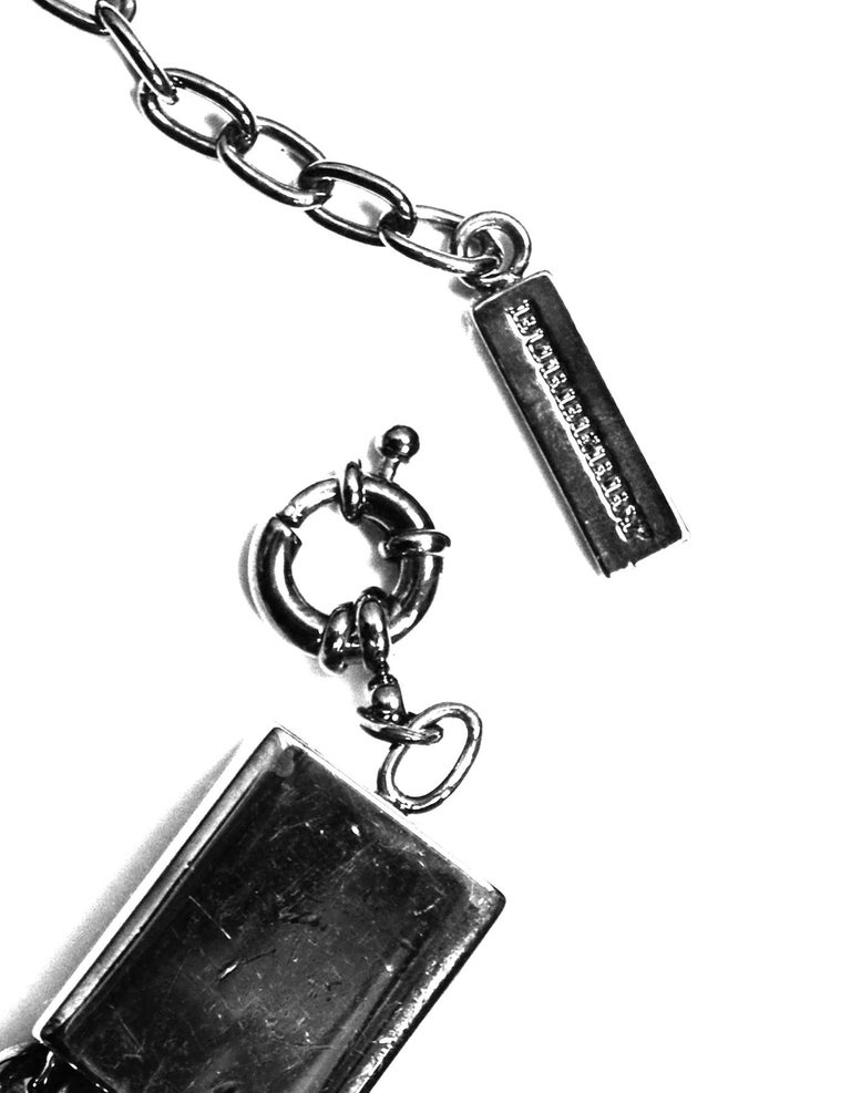 Burberry Silver Gunmetal Multi-strand Wrapped Chain Necklace For Sale ...