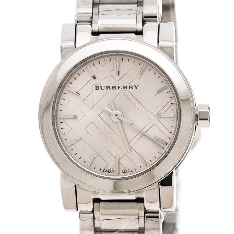 Burberry Silver Stainless Steel BU9229 Women's Wristwatch 26MM For Sale ...