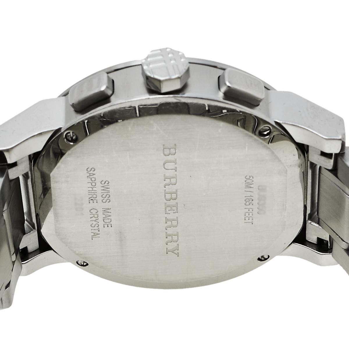 Burberry Silver Stainless Steel Classic Chrono BU9350 Men's Wristwatch ...