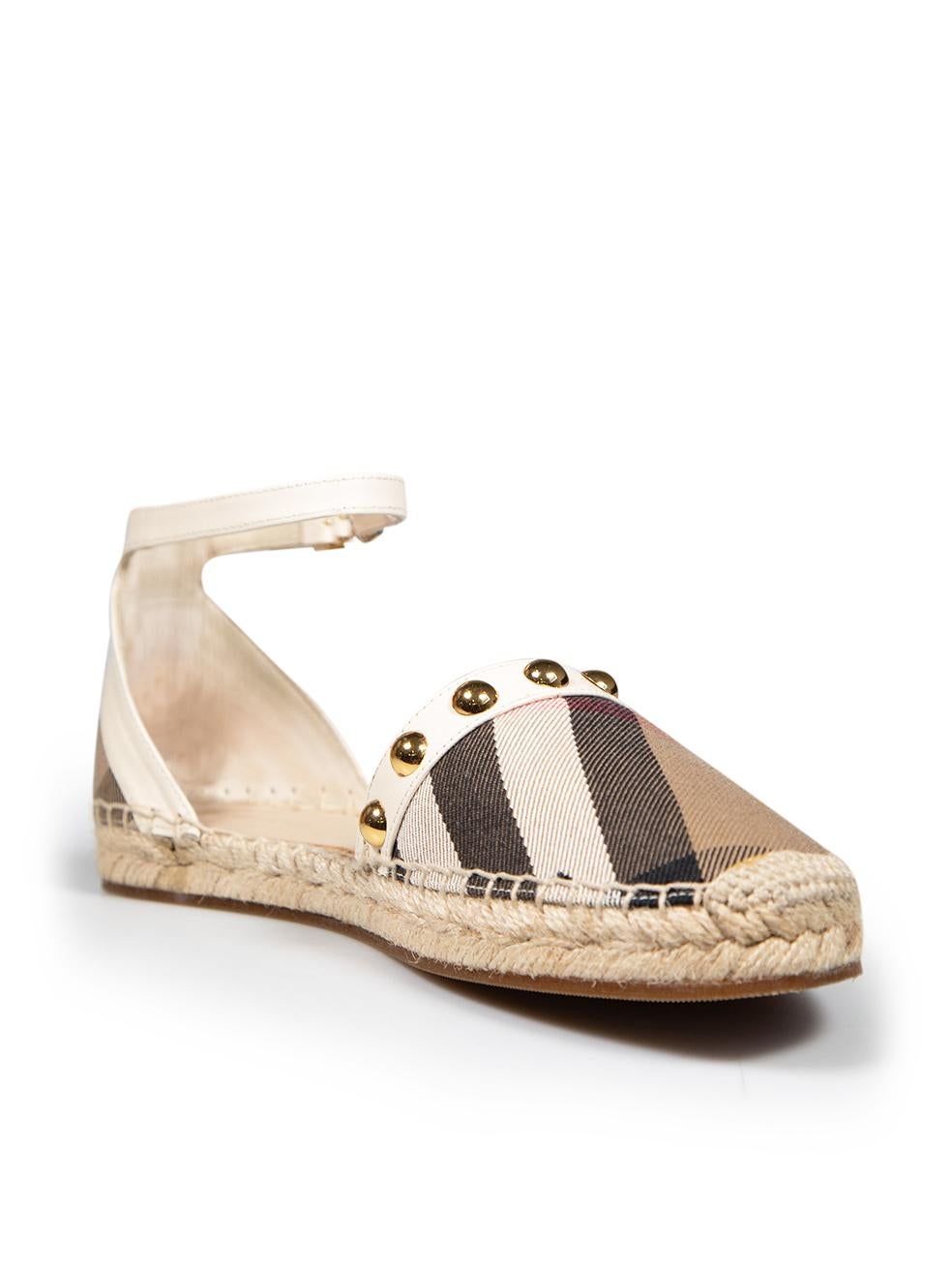 Burberry Studded Nova Check Abbingdon Espadrilles Size IT 37 For Sale ...