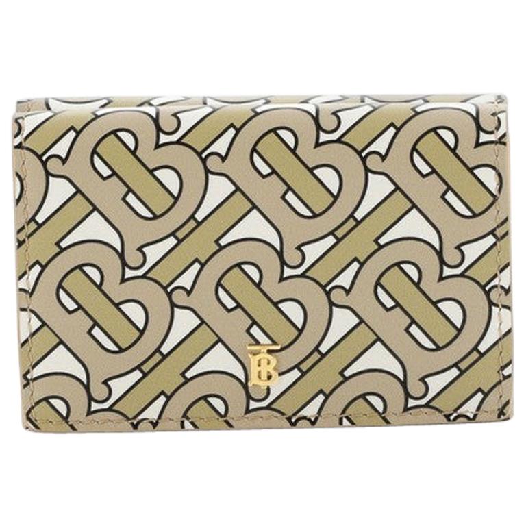 Burberry TB Double Flap Wallet Monogram Print Leather at 1stDibs