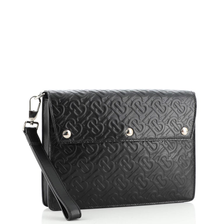 Burberry TB Flap Crossbody Bag Monogram Embossed Leather For Sale at ...