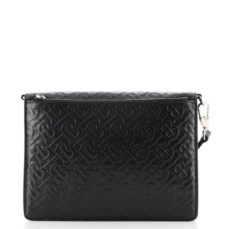 Burberry TB Flap Crossbody Bag Monogram Embossed Leather For Sale at ...