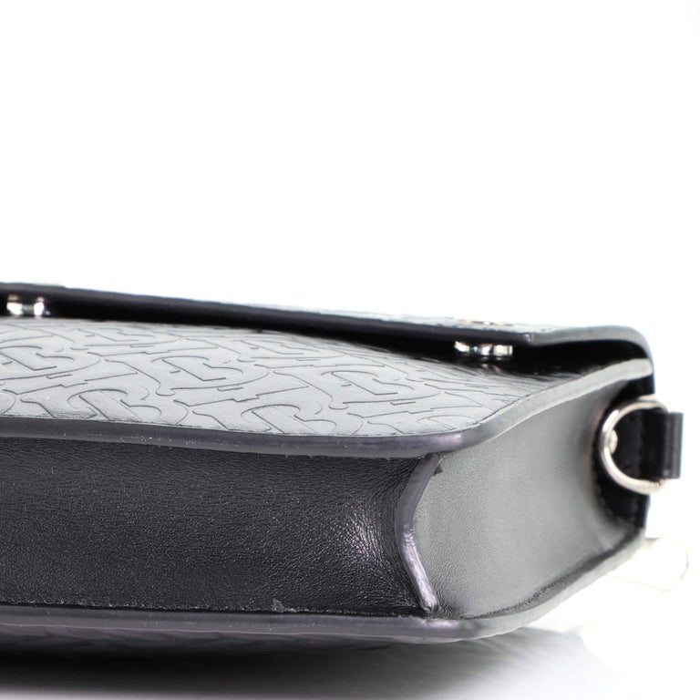Burberry TB Flap Crossbody Bag Monogram Embossed Leather For Sale at ...