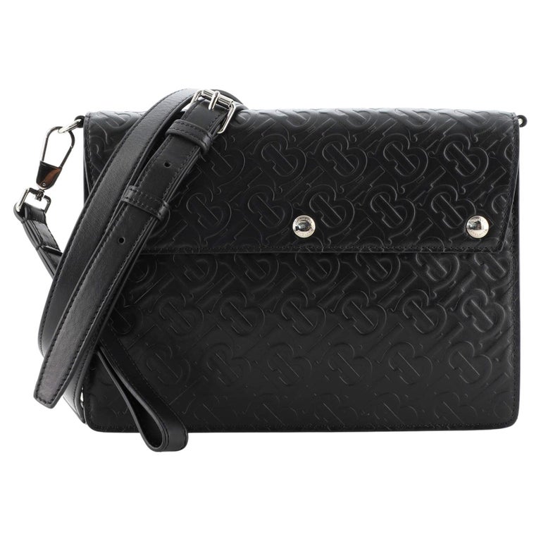Burberry TB Flap Crossbody Bag Monogram Embossed Leather For Sale at ...
