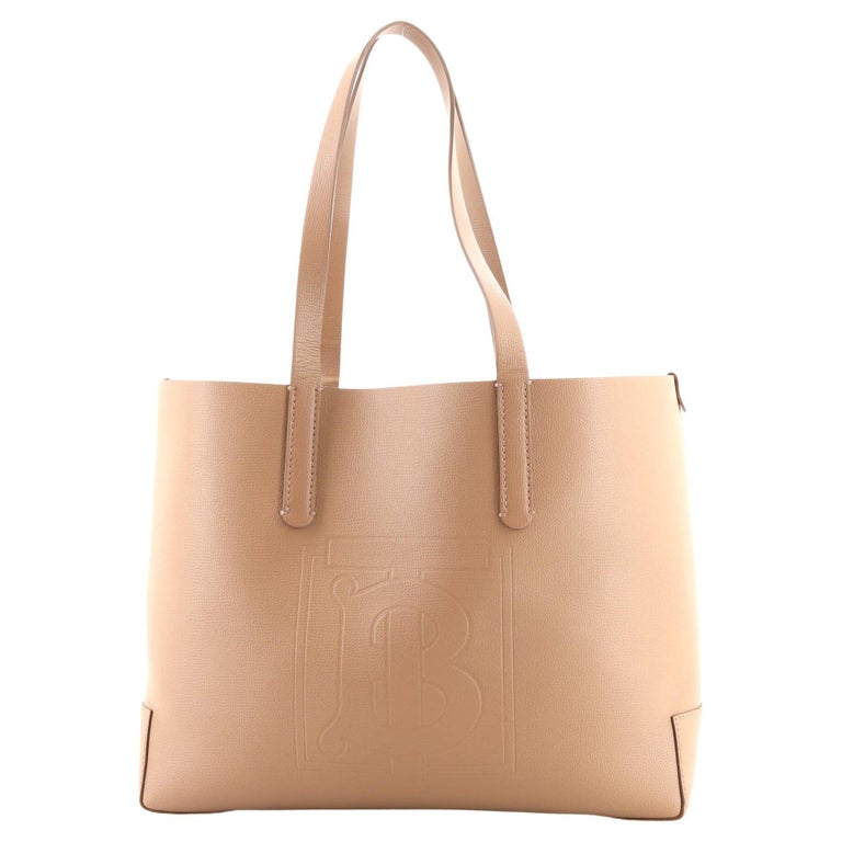 Burberry TB Logo Tote Leather Medium For Sale at 1stDibs