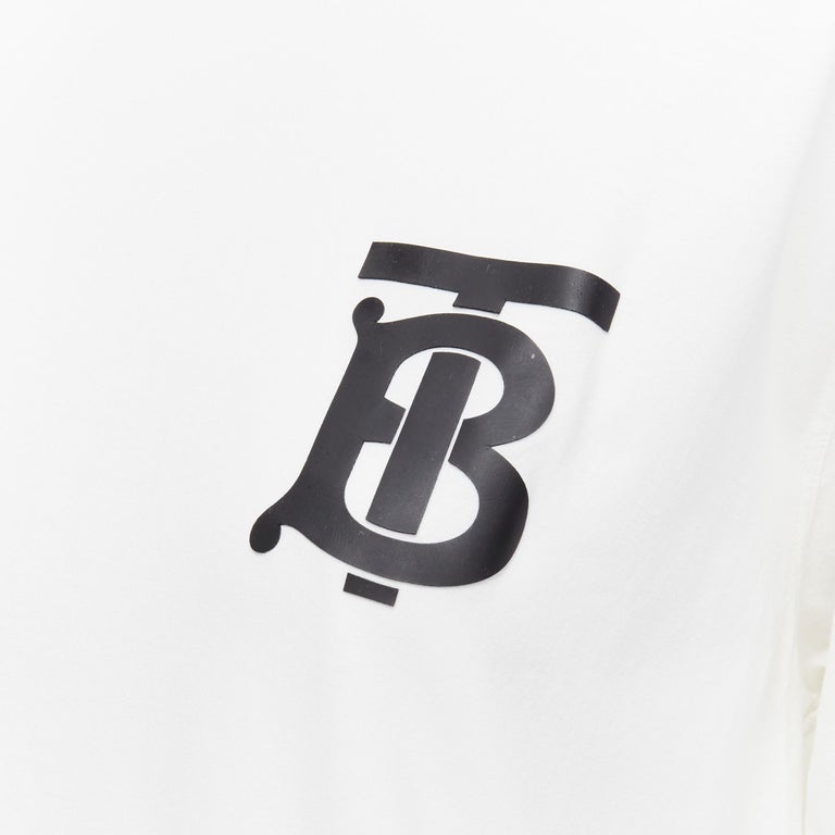 BURBERRY TB Thomas logo white cotton oversized tshirt XS at 1stDibs