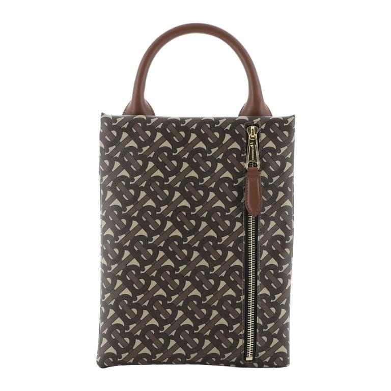 Burberry TB Zip One Handle Pouch Monogram Print Leather at 1stDibs | tb ...