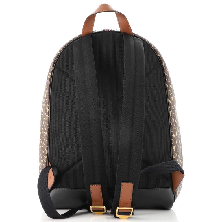 Burberry TB Zip Pocket Backpack Monogram E-Canvas Large For Sale at 1stDibs