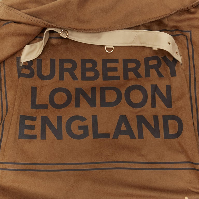 BURBERRY Tisci cashmere logo blanket beige gabardine cotton trench coat ...