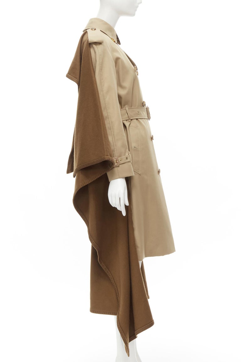 BURBERRY Tisci cashmere logo blanket beige gabardine cotton trench coat ...