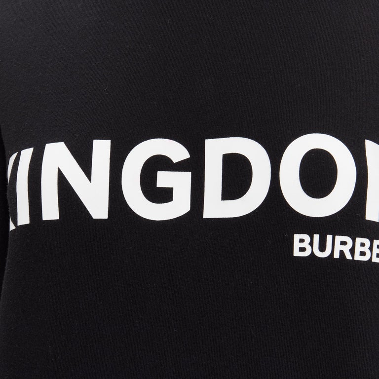 BURBERRY Tisci KINGDOM logo print black cotton crewneck pullover ...
